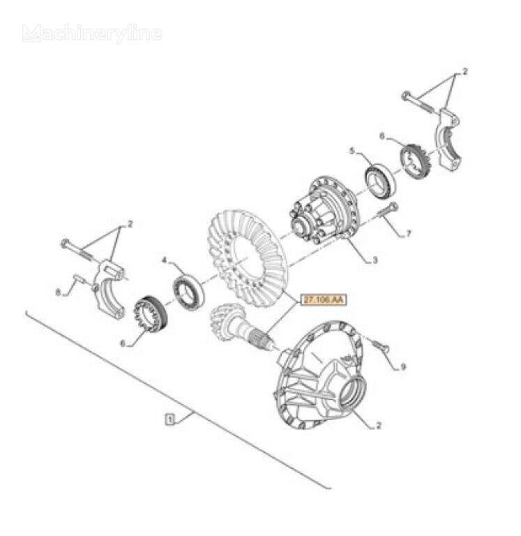 Case 87731590 87731590 diferencijal za New Holland F156.6 F156.6A F156.7 F156.7A F156.8 F156.8A grejdera