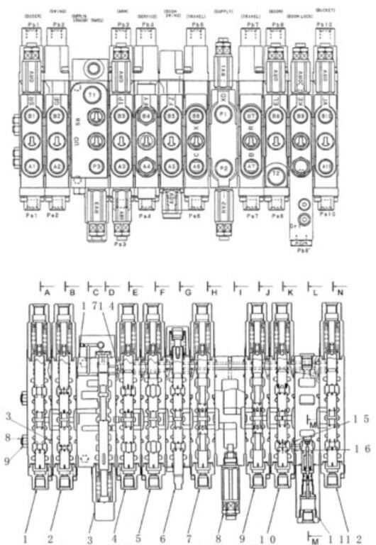 Case PX30V00041F3 PX30V00041F3 hidraulični razvodnik za New Holland E30B E35B mini bagera