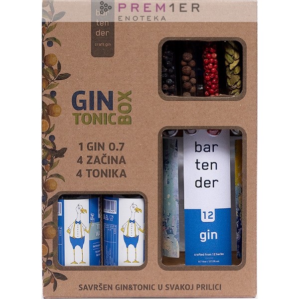 Bartender Gift Box 4 Začina i 4 Craft Tonic Water 0.70l + 4 x 0.20l