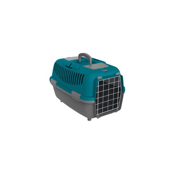 PETMAX Transporter metalna vrata Lux 2 tirkiz 55x36x35 cm