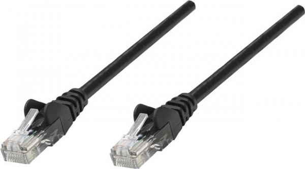 Network Cable, Cat6 compatible, CCA, UUTP, PVC, 0.5 m, Black