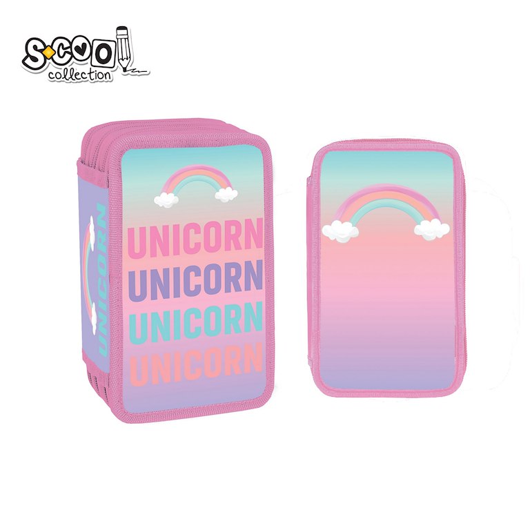 Puna pernica S-COOL 3 zipa - UNICORN pastel