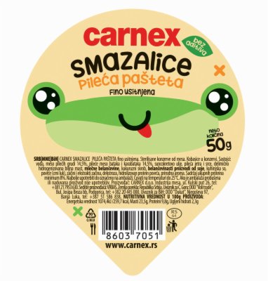 PASTETA PILECA SMAZALICA CARNEX 50G
PASTETA PILECA SMAZALICA CARNEX 50G