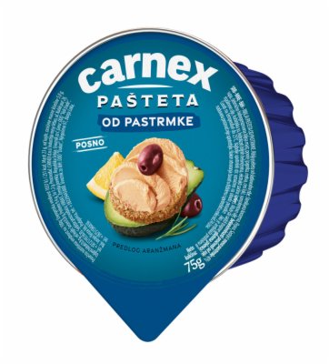 PASTETA RIBLJA OD PASTRMKE CARNEX 75G
PASTETA RIBLJA OD PASTRMKE CARNEX 75G