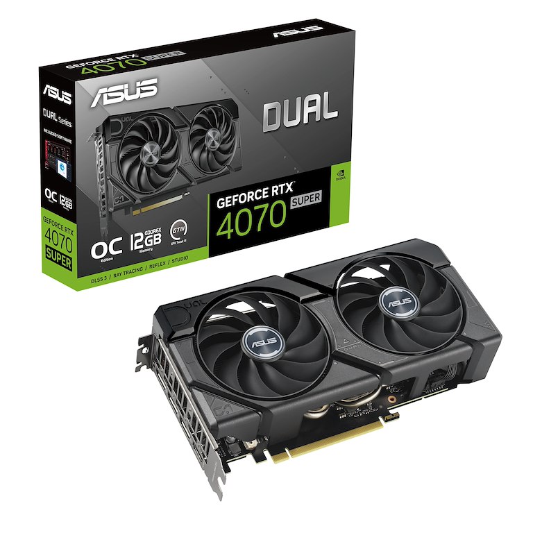 Asus Dual GeForce RTX4070 SUPER EVO OC Edition (DUAL-RTX4070S-O12G-EVO) grafička kartica 12GB GDDR6X 192bit