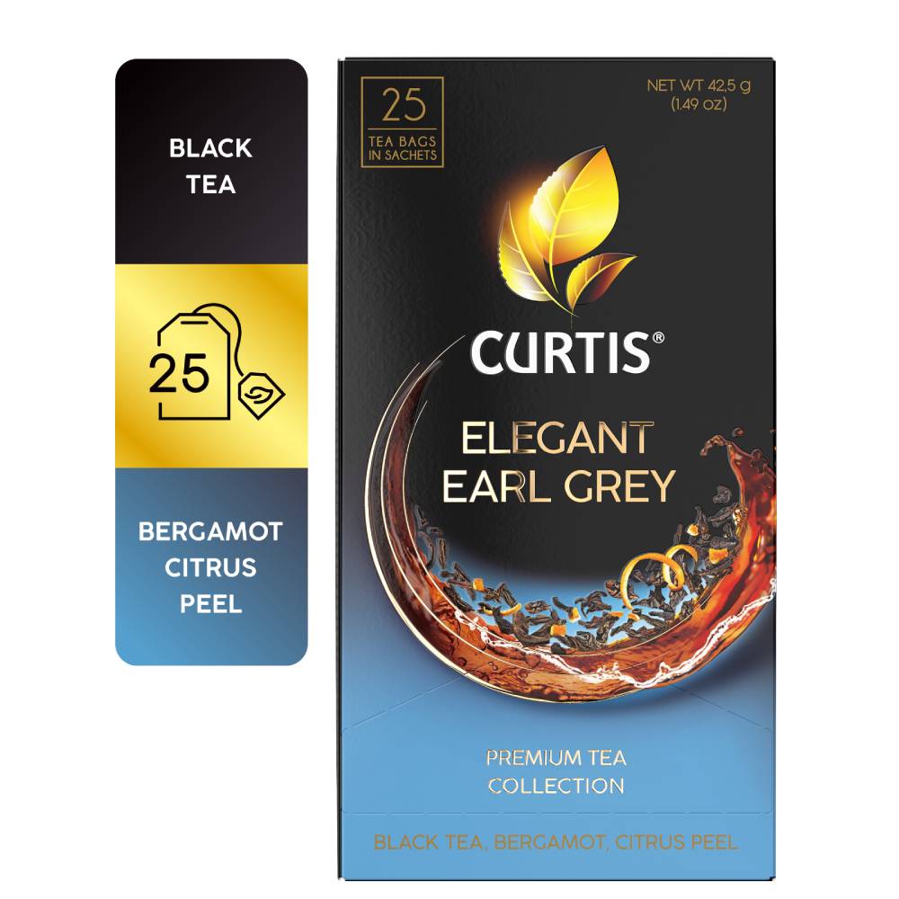 CURTIS Elegant Earl Grey - Crni čaj sa aromom bergamota i korom citrusa, 25x1,7g
