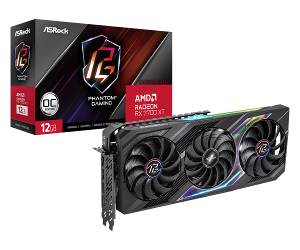 SVGA Asrock Radeon RX 7700 XT Phantom Gaming 12G GDDR6 OC, RX7700XT PG 12GO