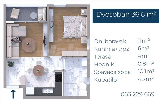 36.6m2 dvosoban povraćaj PDV-a