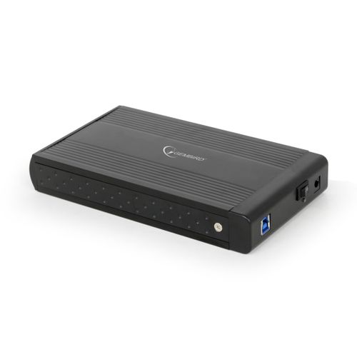 Gembird EE3-U3S-3 HDD External Enclosure, 3.5", SATAIII, USB3.0, Aluminium, Black