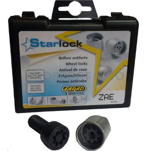 Sigurnosni šrafovi M14x1,5 27mm ključ 17 radijus crni FARAD Star Lock