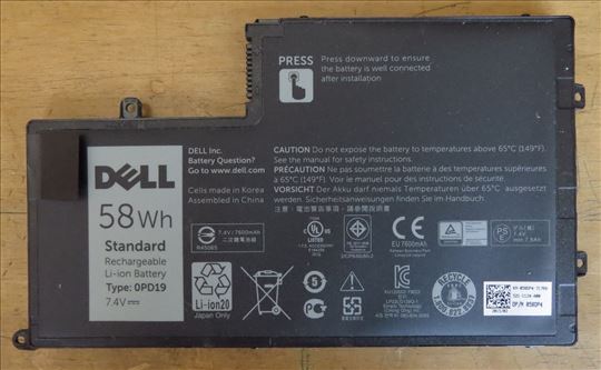Dell Latitude Inspirion Baterija 7.4V 7600mAh 58Wh