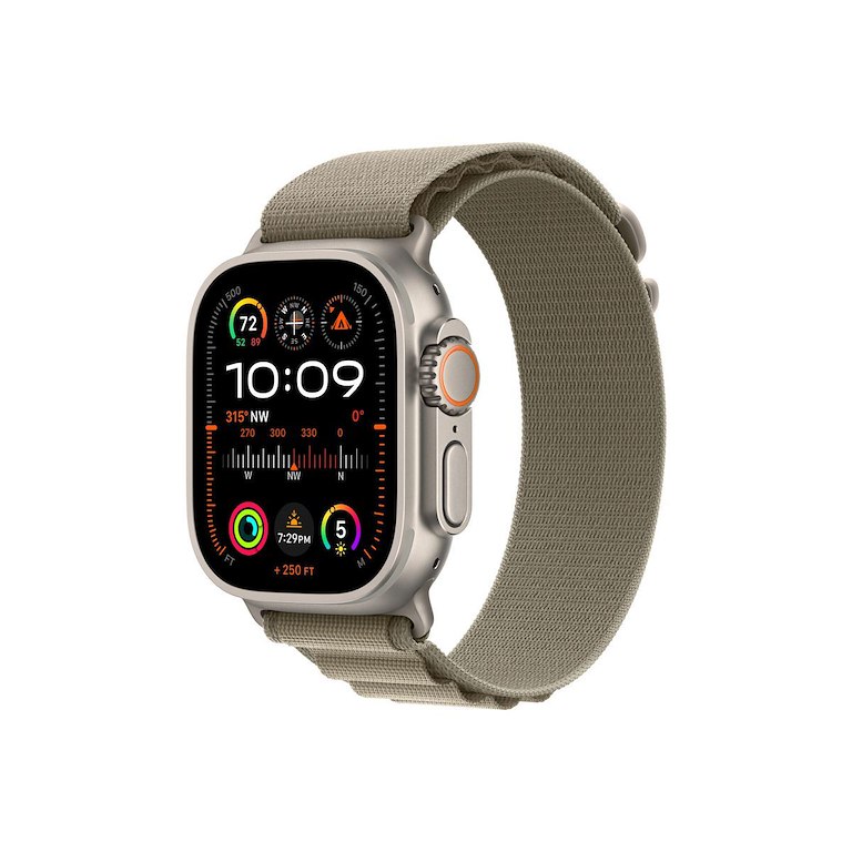 Apple Watch Ultra2 Cellular (mrey3se/a), 49mm Titanium Case w Olive Alpine Loop - MediumID EK000561304