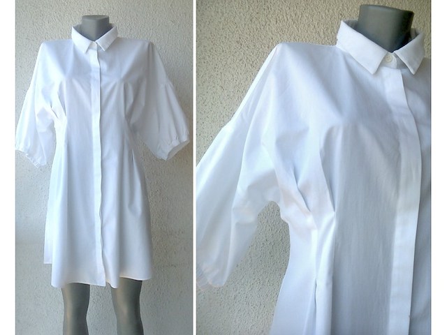 bela duga košulja tunika haljina br L ili M X-SIDE