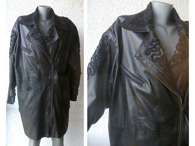 crna kožna jakna vintage br 46  MONA