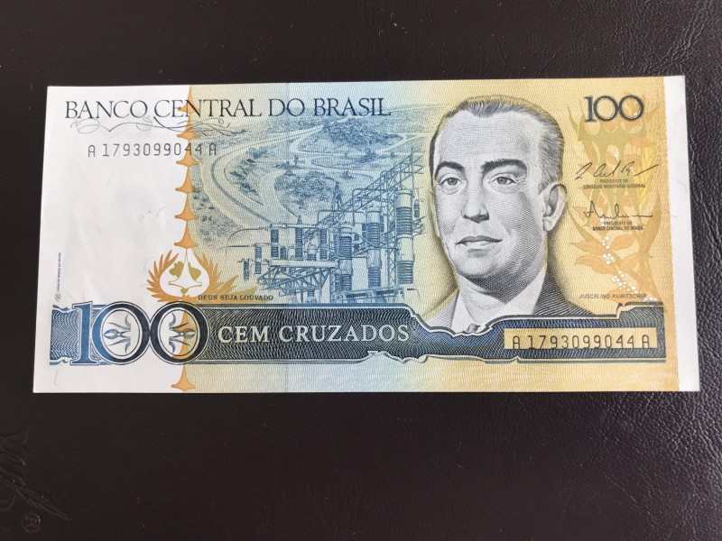 BRAZIL 100 CRUZADOS. UNC.