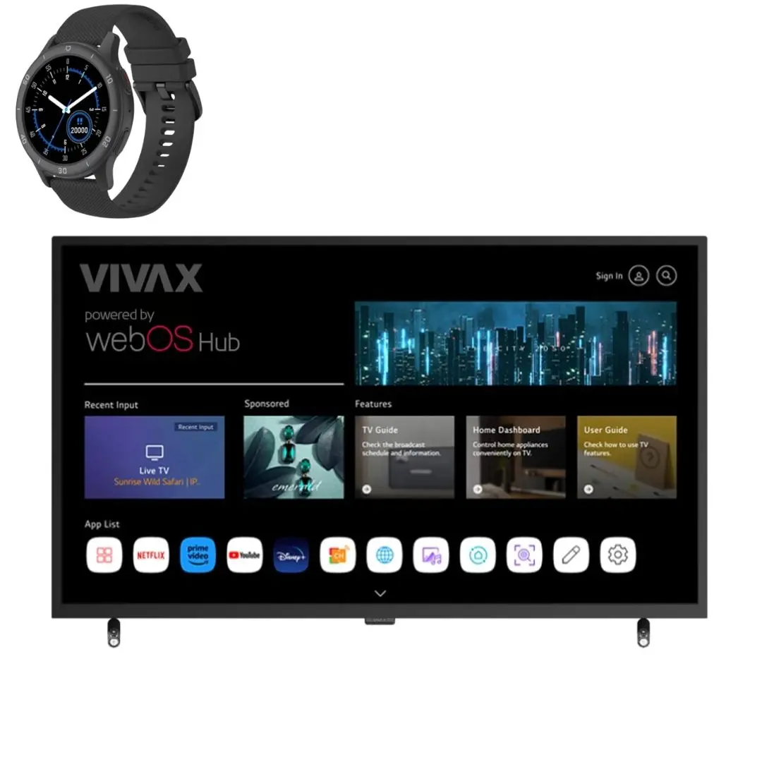 VIVAX 43S60WO Imago Televizor, 43", LED + VIVAX Life Pro Pametni sat, Crni