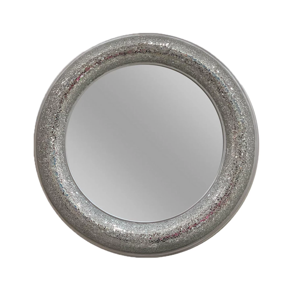 MOSAIC Silver kupatilsko ogledalo Ø80