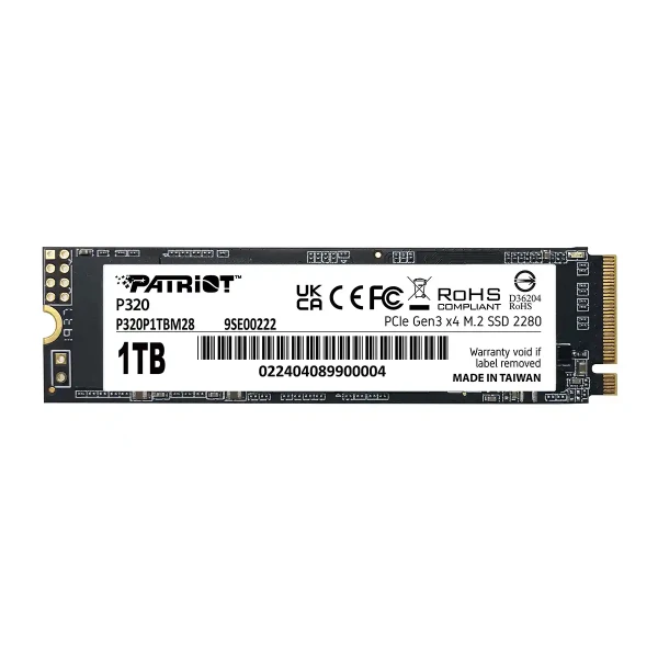 SSD M.2 NVMe 1TB Patriot P320 3000MBs2200MBs P320P1TBM28