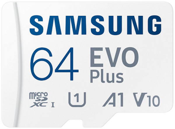 MicroSD 64GB, EVO Plus, SDXC, UHS-I U3 V10 A1, Read 160MB/s, for 4K and FullHD video recording, w/SD adapter ( MB-MC64SA/EU )