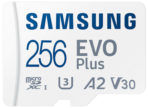 MicroSD 256GB, EVO Plus, SDXC, UHS-I U3 V30 A2, Read 160MB/s, for 4K and FullHD video recording, w/SD adapter ( MB-MC256SA/EU )