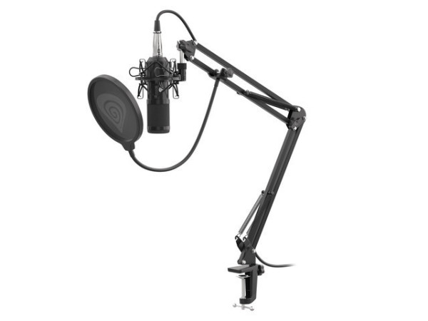 GENESIS RADIUM 300 XLR, Studio Condenser Microphone w/Arm, 3.5mm/XLR Connectors, Black ( NGM-1695 )