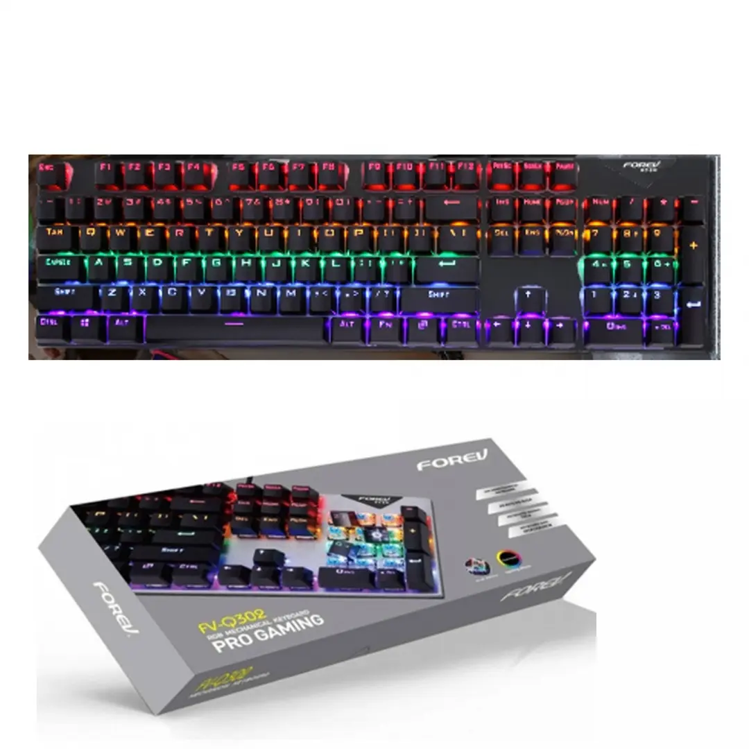 Forev FV-Q302 Gaming tastatura, Mehanička, RGB, Crna