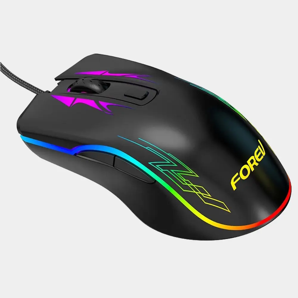 Forev FV-509 Gaming miš, RGB, 6400 dpi, Crni