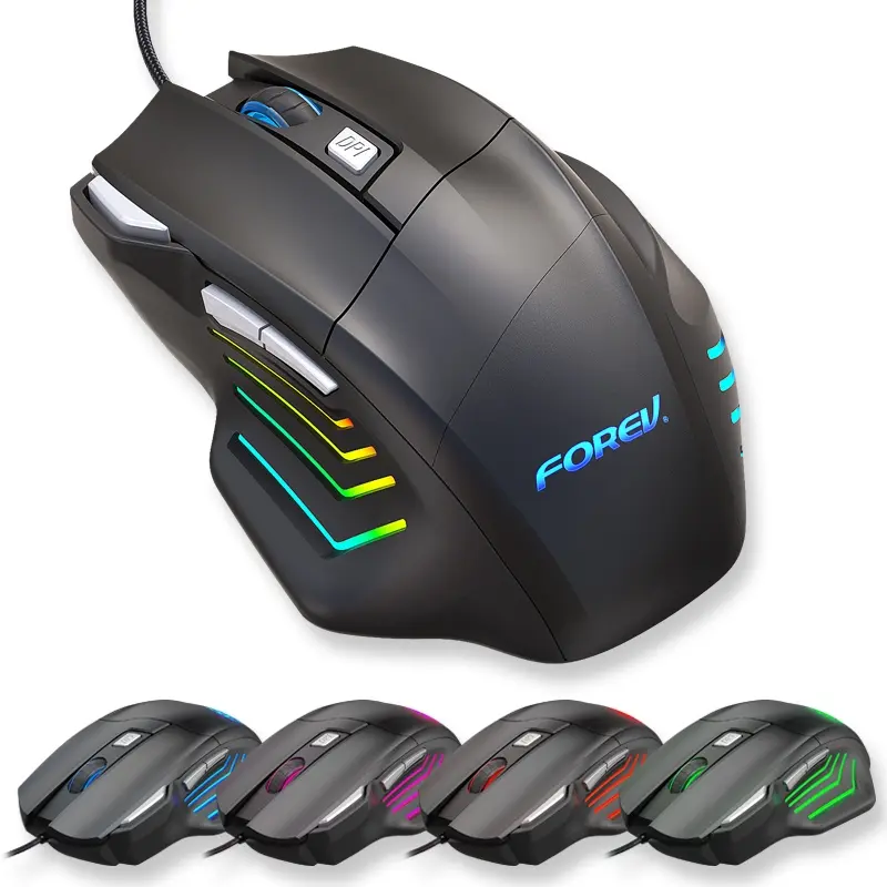 Forev FV-X7 Gaming miš, RGB, 3200 dpi, Crni