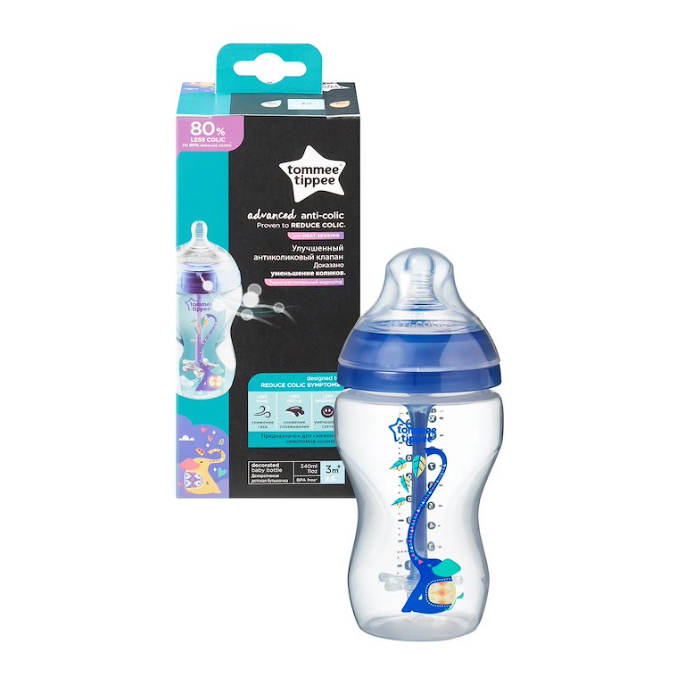 Tommee Tippee Flašica za dečake Sentinel Advance, 340ml, Plava