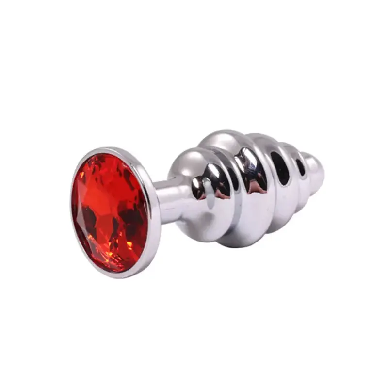 Metalna Rebrasta Analna kupa sa crvenim dijamantom, 7.2cm