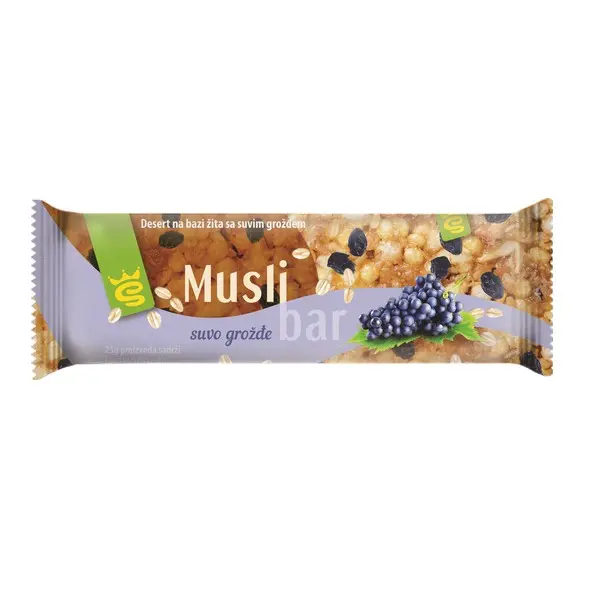 SO TASTY Musli bar Suvo grožđe, 25g