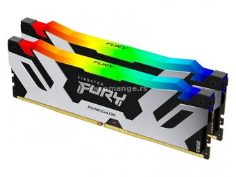 KINGSTON DIMM DDR5 96GB (2x48GB kit) 6000MT/s KF560C32RSAK2-96 FURY Renegade Silver/Black RGB XMP