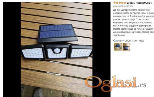 2 x Solarno Svetlo Zidni REFLEKTOR 100 LED Dioda sa senzorom