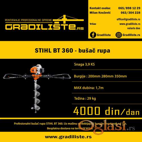 STIHL BT 360 - busac rupa - izdavanje