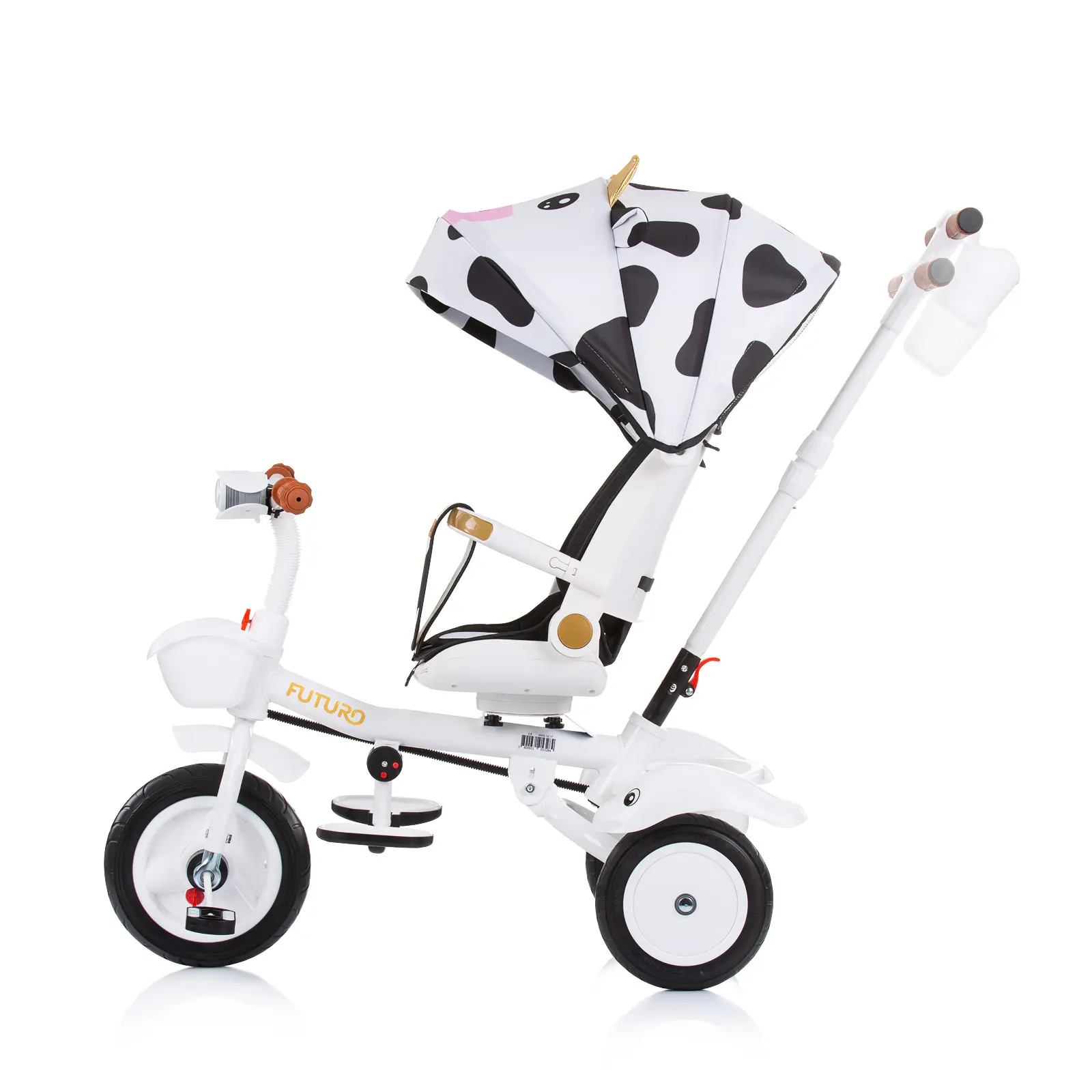 CHIPOLINO Sklopivi tricikl za decu sa motivom krava Futuro beli