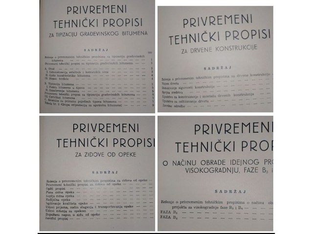 PRIVREMENI TEHNIČKI PROPISI (1949 GODINA)