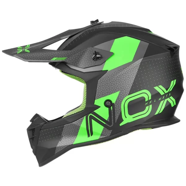 Kaciga NOX Cross 633 VIPER mat crno zelena