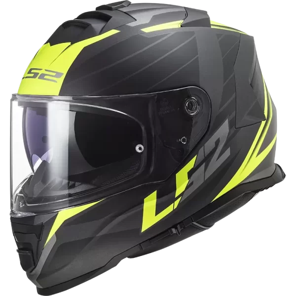 Kaciga LS2 Full Face FF800 STORM NERVE mat crno žuta sa naočarima