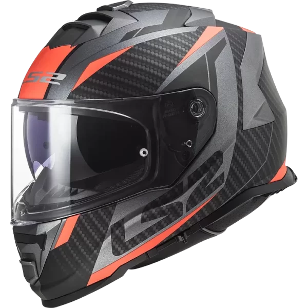 Kaciga LS2 Full Face FF800 STORM RACER mat titanium narandžasta sa naočarima