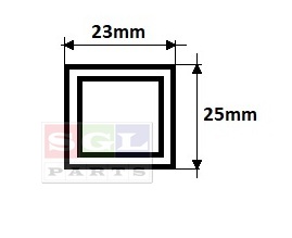 Cev kardana 23x25x1000mm kvadratna