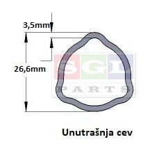 Cev kardana 26,6x1000mm trouglasta 1S.04T unutrašnja