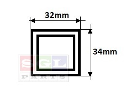 Cev kardana 32x34x1000mm kvadratna