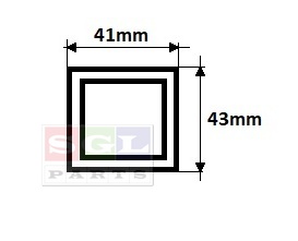 Cev kardana 41x43x1000mm kvadratna