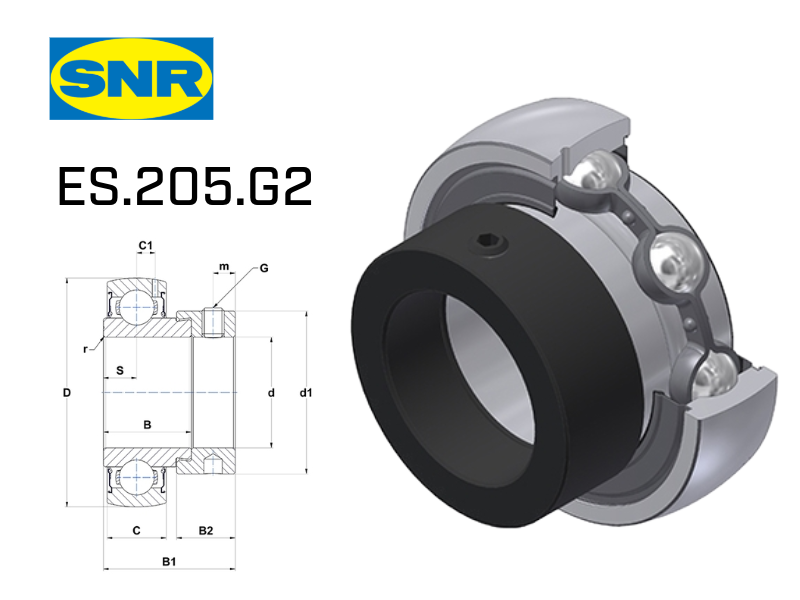 Ležaj UY 205 2RS SNR (ES 205 G2)