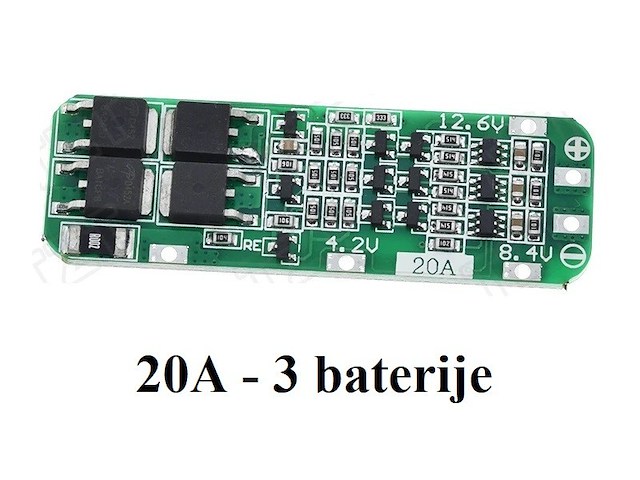 BMS-3S punjac za tri 18650 baterije 20A sa zastitom