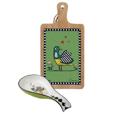 Set daska i držač za kutlaču - Cocorico, Green