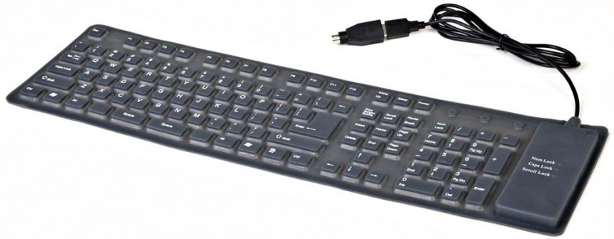 Tastatura fleksibilna Gembird KB-109F-B USB + PS/2 US Black