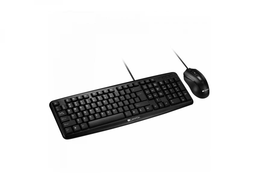 Komplet tastatura + miš CANYON CNE-CSET1-AD - YU, 1000 DPI, USB, crni, 1.5m