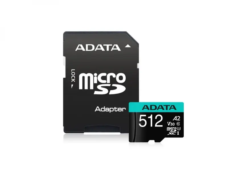 A-DATA Memorijska kartica UHS-I U3 MicroSDXC 512GB V30S class 10 + adapter AUSDX512GUI3V30SA2-RA1