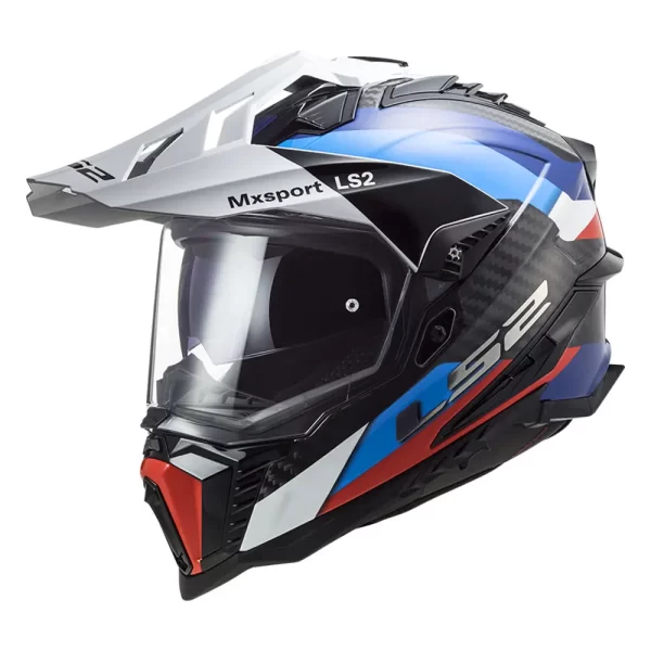 Kaciga LS2 Cross MX701 EXPLORER FRONTIER CARBON belo crveno plava